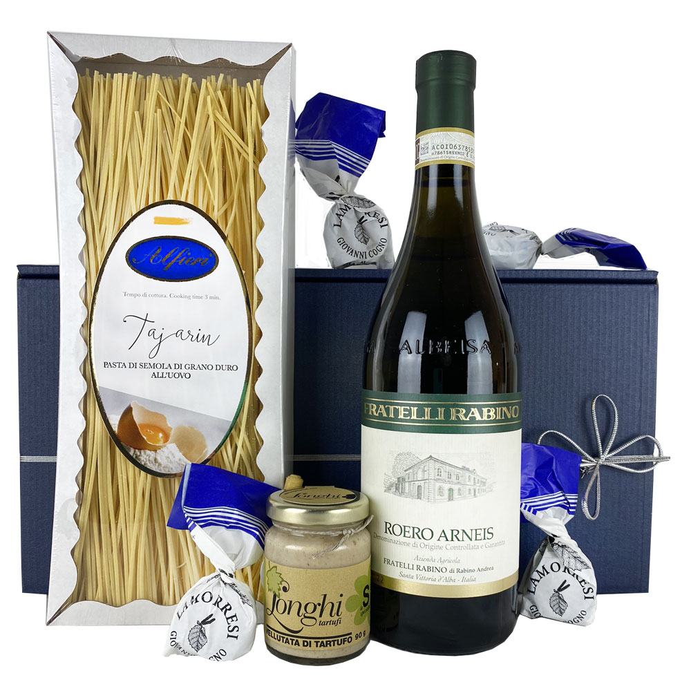 Piemonteser Köstlichkeiten, Präsent, Wein, Trüffel, Pasta | Bremerwein